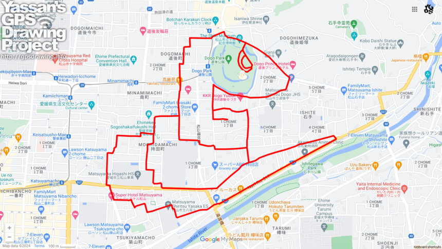 Snake in Iwasaki Shrine, Matsuyama, Ehime pref. 8km | GPS ART Japan