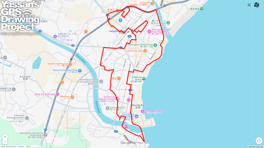 Ghost in Kamogawa, Chiba pref. 7km | GPS ART Japan